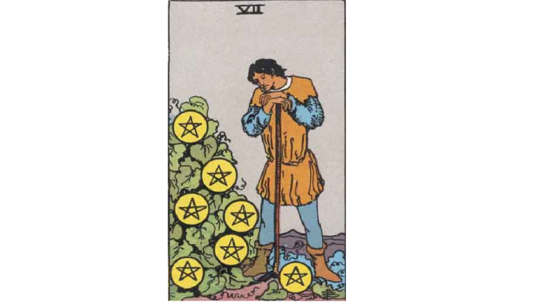 Seven of Pentacles Tarot Card Symbolism - Esoteric Hut